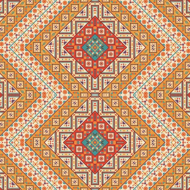 Seamless Colorful Ethnic Pattern Stock Vector - Illustration of ...