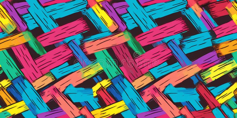 Seamless Colorful Fabric Texture, Basket or Weave. Hand Drawn ...