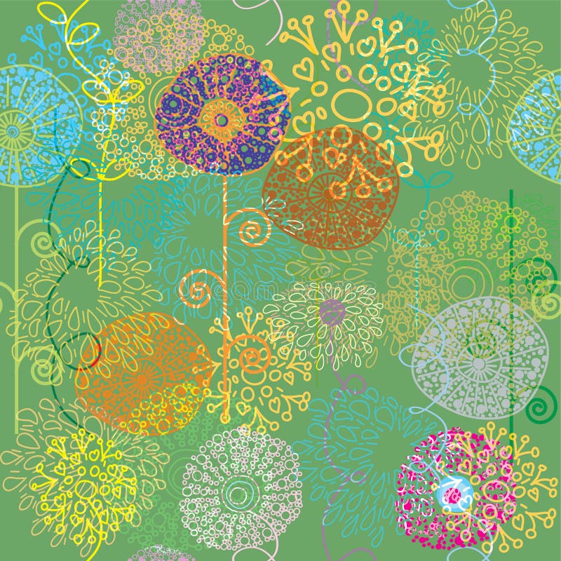 Seamless Colorful Floral Pattern Stock Vector - Illustration of floral ...