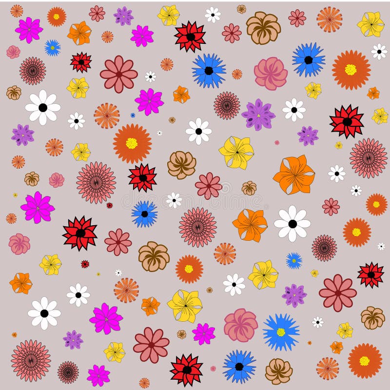 Seamless Colorful Flower Pattern Stock Vector - Illustration of ...