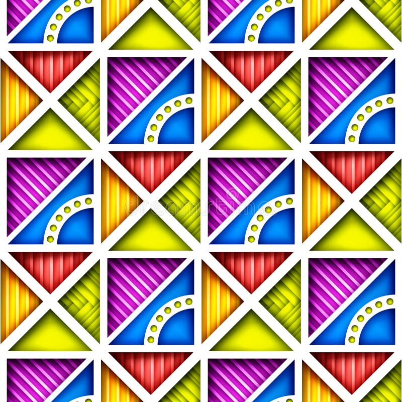 Seamless Colorful Geometric Pattern with Triangles Stock Vector ...