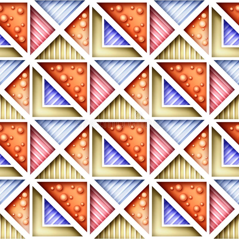 Seamless Colorful Geometric Pattern with Triangles Stock Vector ...