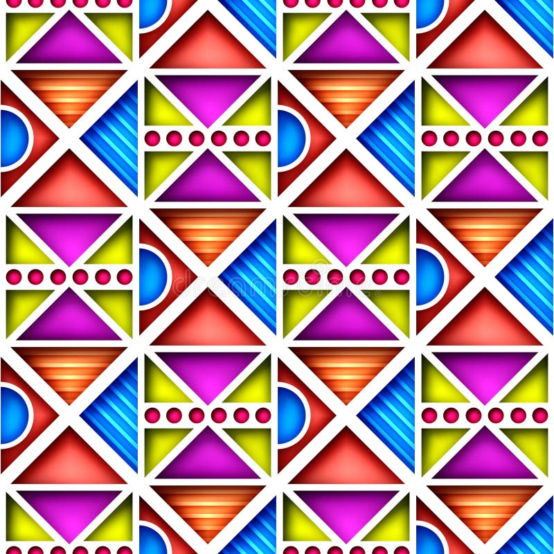 Seamless Colorful Geometric Pattern with Triangles Stock Vector ...