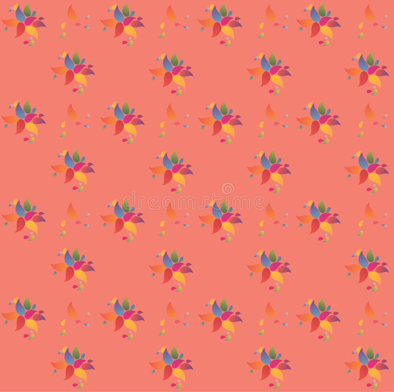 Seamless Colorful Gradient Leaves Pattern Stock Vector - Illustration ...