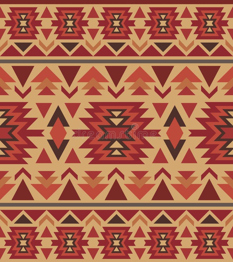 Seamless Colorful Navajo Pattern Stock Illustration - Illustration of ...