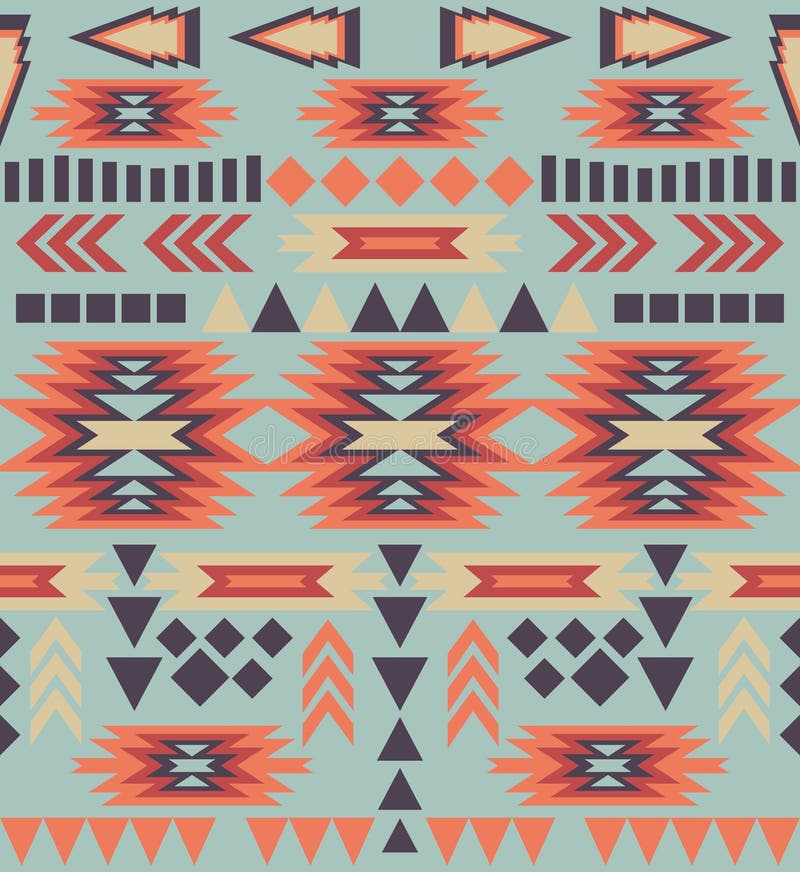 Seamless Colorful Navajo Pattern Stock Vector - Illustration of ...