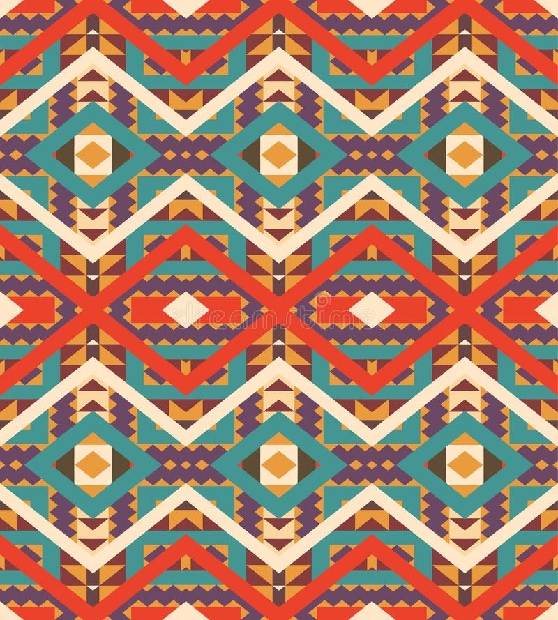 Seamless Colorful Navajo Pattern Stock Vector - Illustration of pattern ...