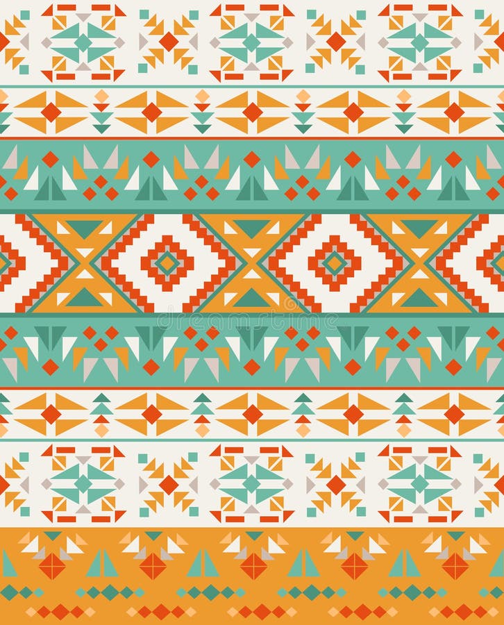 Seamless Colorful Navajo Pattern Stock Vector - Illustration of folk ...