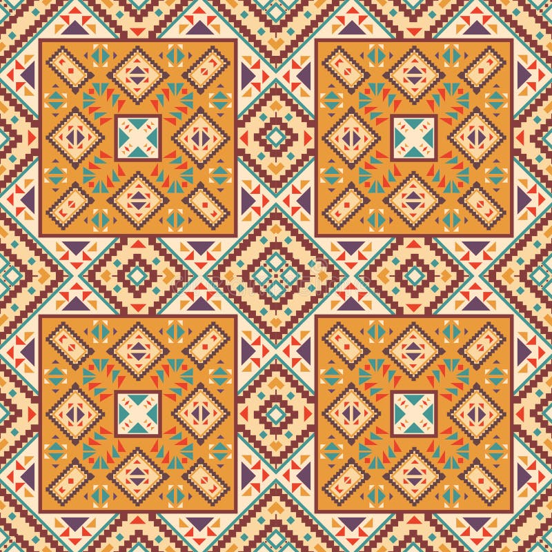 Seamless Colorful Navajo Pattern Stock Vector - Illustration of fashion ...