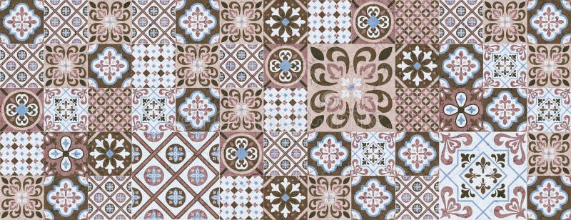 Seamless Colorful Patchwork Moroccan Tile Motifs Majolica Pottery Tile