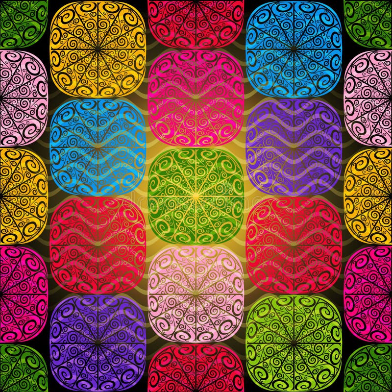 Seamless Colorful Christmas Pattern Stock Vector - Illustration of ...