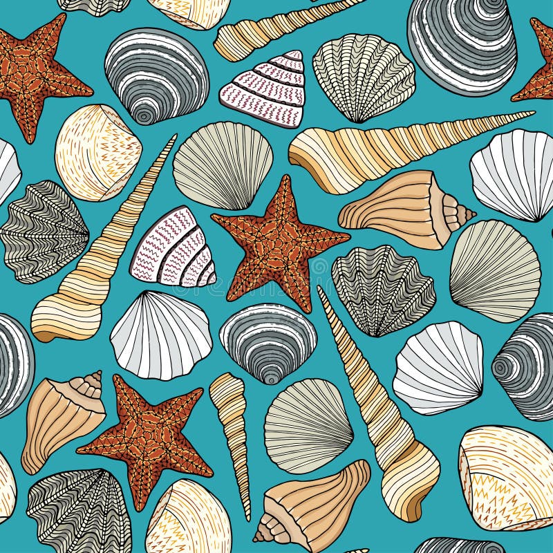 Seamless Colorful Pattern with Sea Background Stock Vector ...