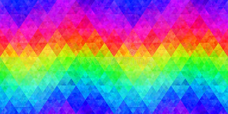 Seamless Colorful Rainbow Lowpoly Triangle Pattern Stock Illustration ...