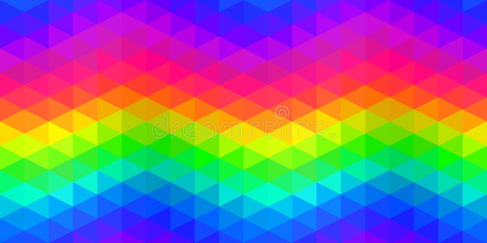 Seamless Colorful Rainbow Lowpoly Triangle Pattern Stock Illustration ...