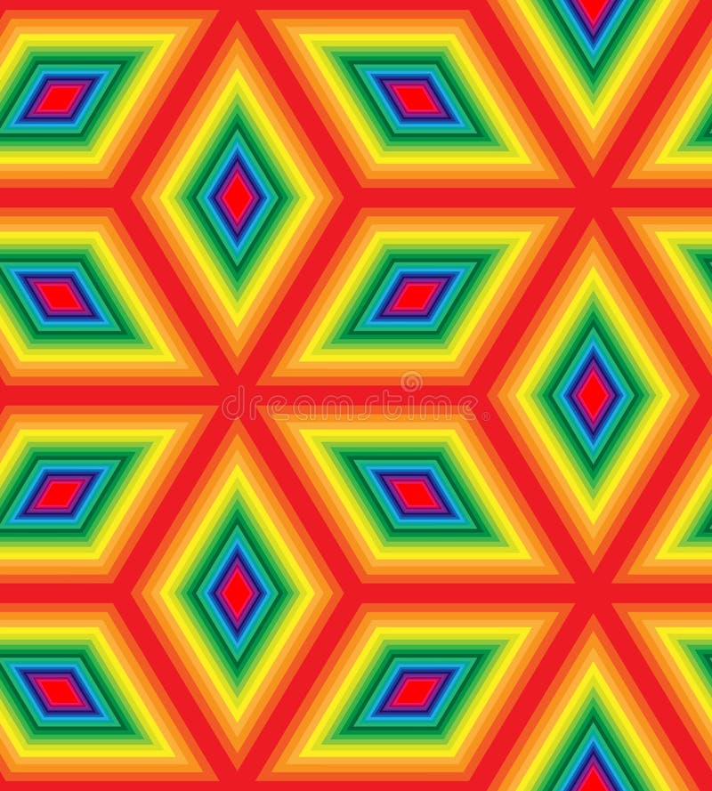 Seamless Colorful Rhombus Pattern. Iridescent Polygonal Geometric Abstract Background Stock ...