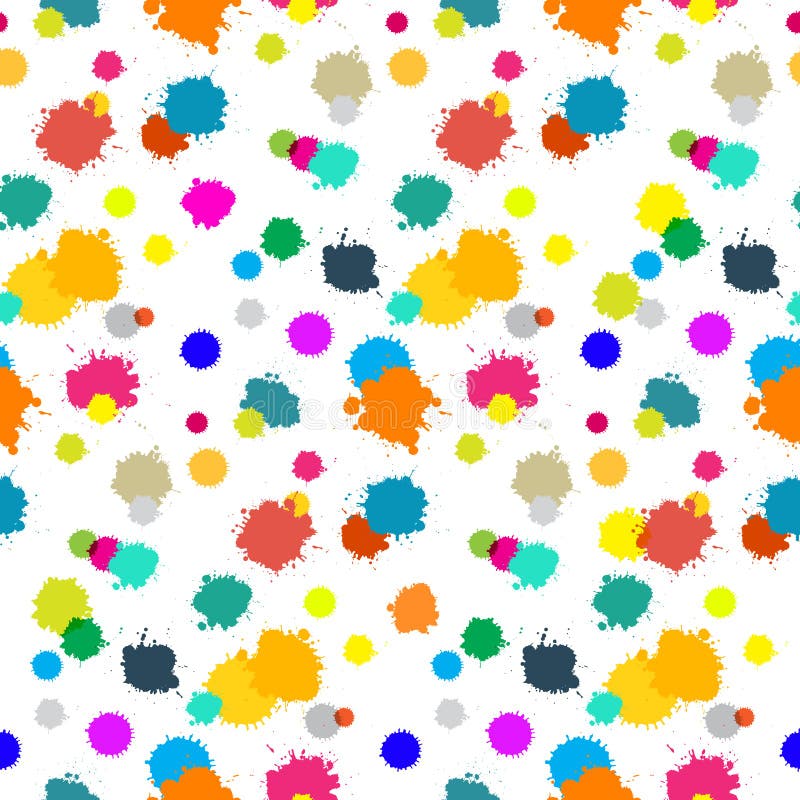 Seamless Colorful Splashes Pattern Stock Illustration - Illustration of ...