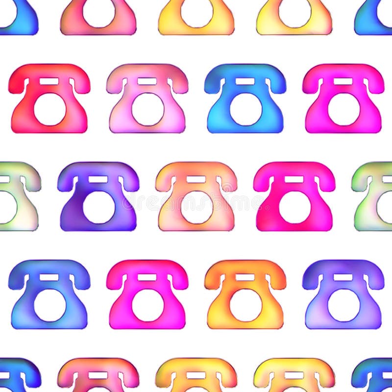Seamless Colorful Telephone Texture Stock Illustration - Illustration ...
