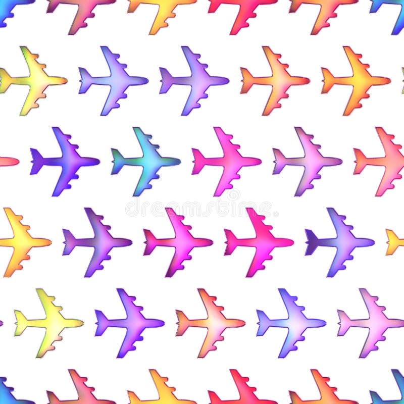Seamless Colorful Texture Airplane Stock Illustration - Illustration of ...