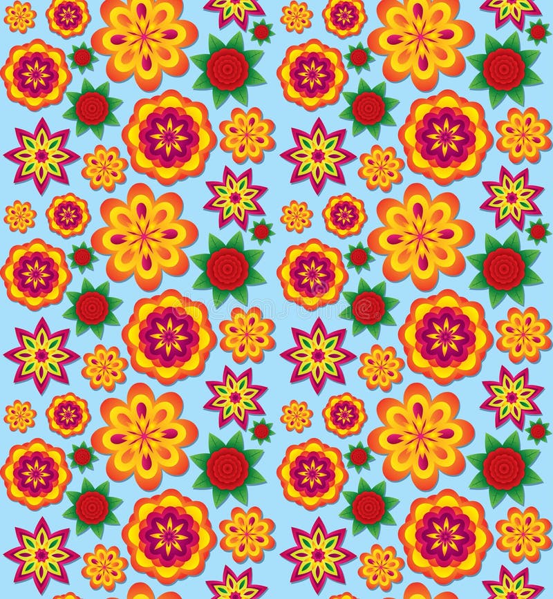 Flower Fill Colorful Seamless Pattern Repeat Stock Vector ...