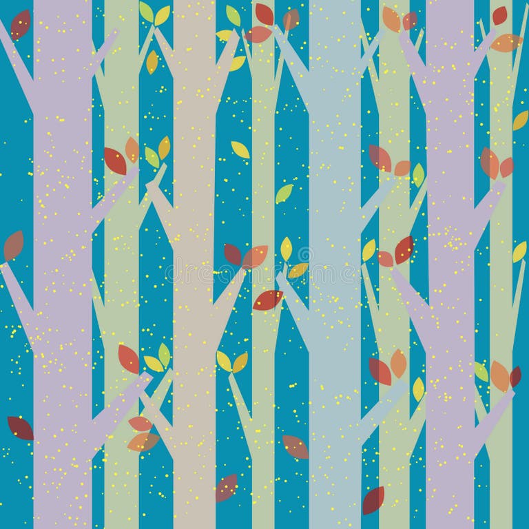 Seamless Colorful Trunks of Fabulous Forest Stock Vector - Illustration ...