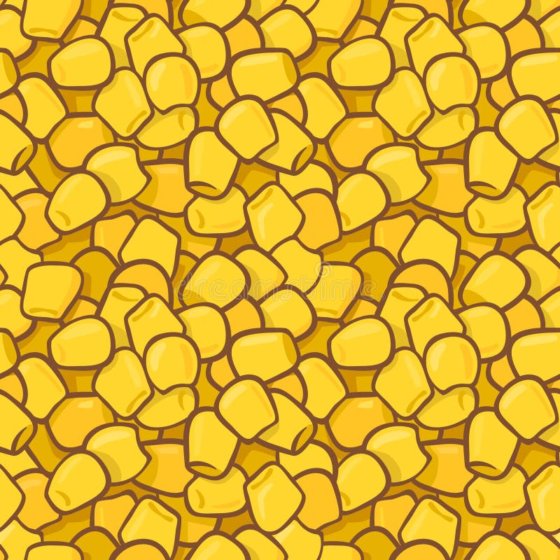 Seamless Colorful Vector Pattern with Maize Corn Kernels. Stock Vector ...
