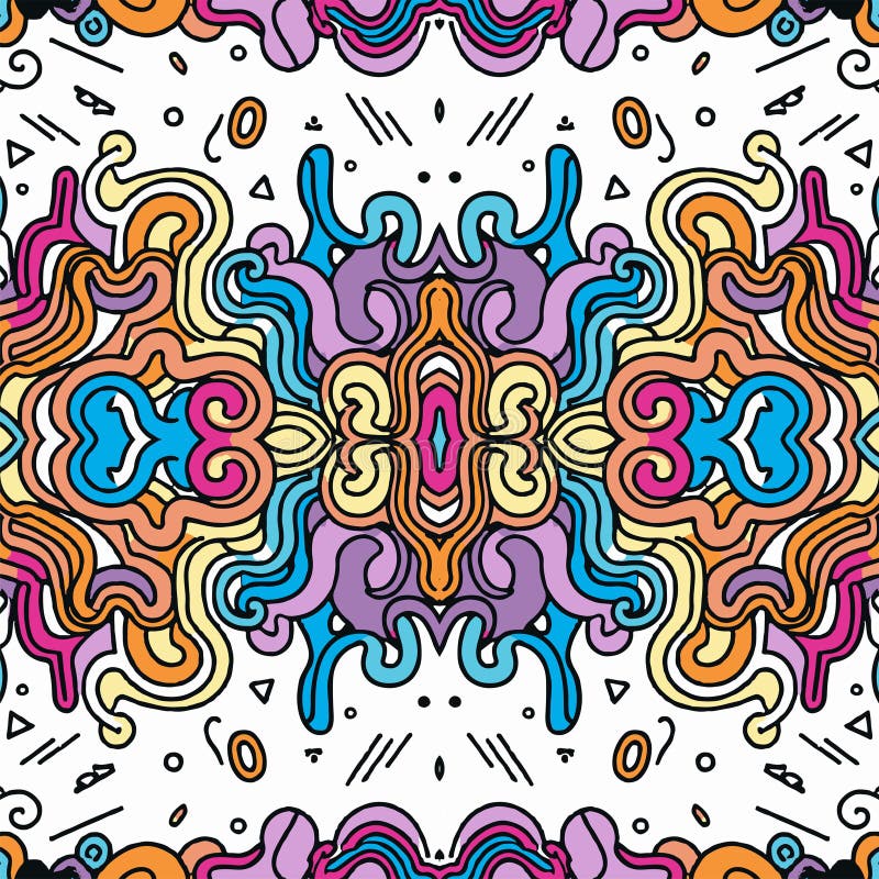 Seamless Colourful Doodles Background Stock Vector - Illustration of ...