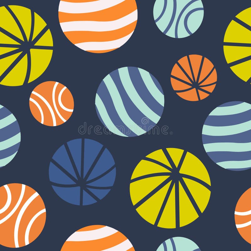 Seamless Colourful Pattern with Circles in Line Stock Vector ...
