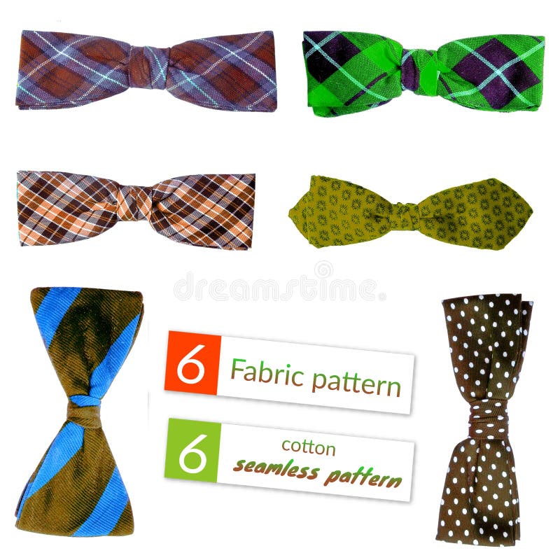 6 Seamless Colourfull Cotton Fabric Patterns Stock Illustration ...