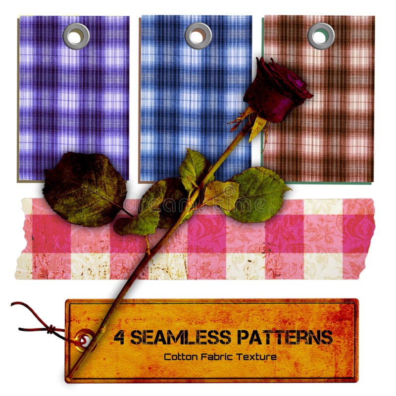 9 Seamless Colourfull Cotton Fabric Patterns Stock Illustration ...