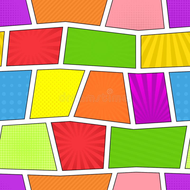 Seamless comic pattern stock vector. Illustration of album - 78054650