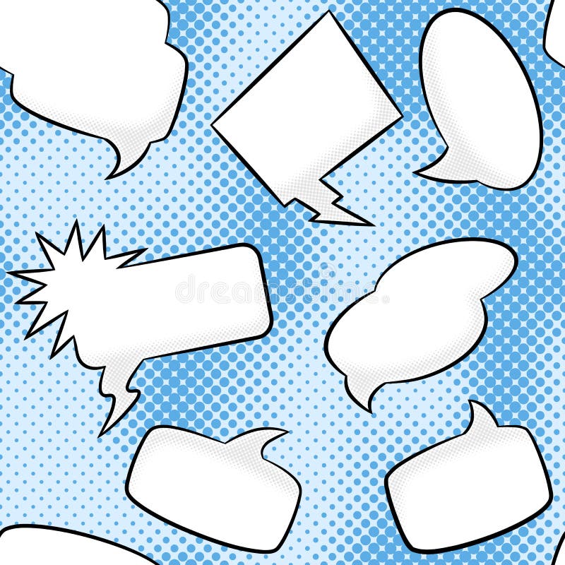 Seamless comic pattern stock vector. Illustration of speak - 35399955