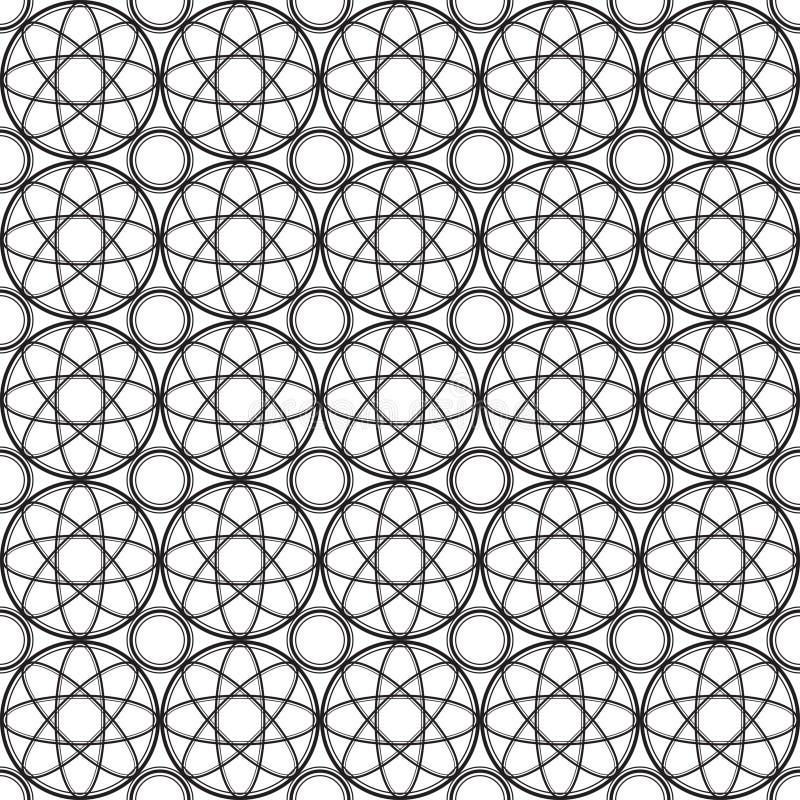 Seamless Complex Intertwined Arabesque Circle and Oval Pattern Stock ...