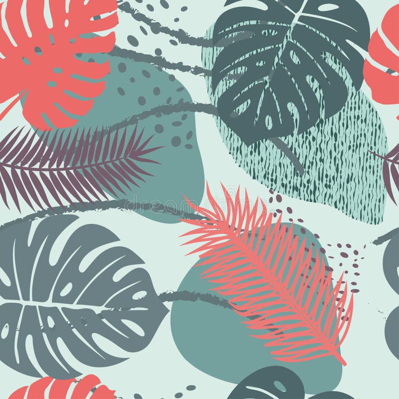 Seamless Composition of Leaves with Patterns Stock Vector ...