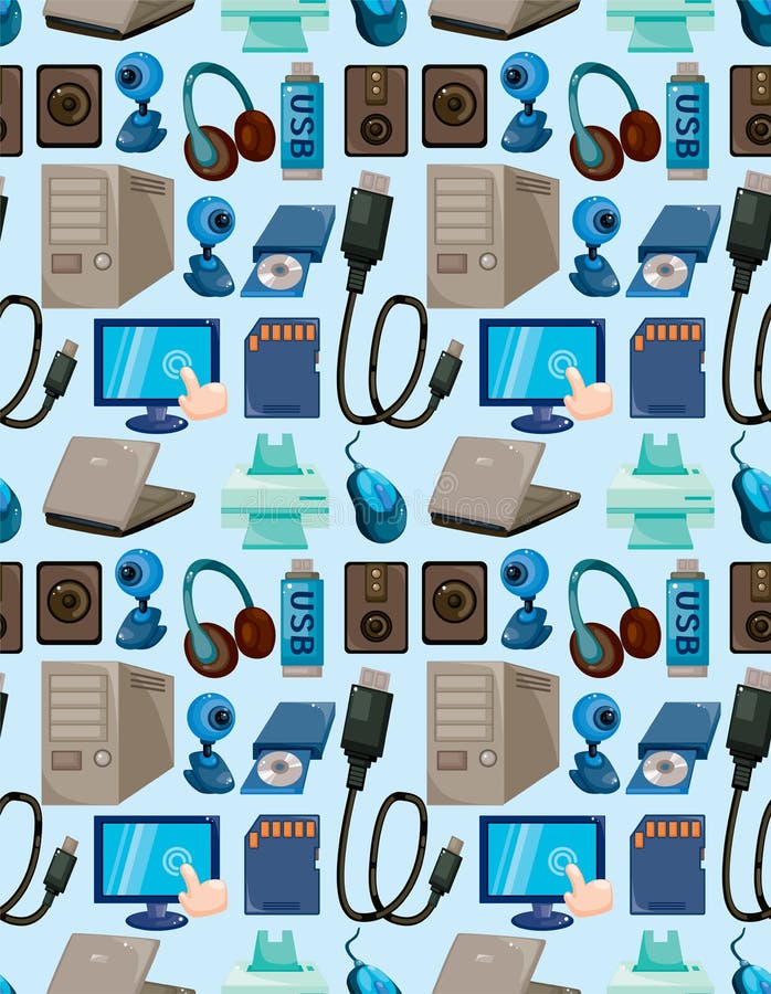 Seamless computer pattern stock vector. Illustration of chip - 22913772