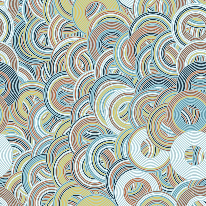 Seamless Concentric Circle in Retro Colors Surface Pattern Design for ...