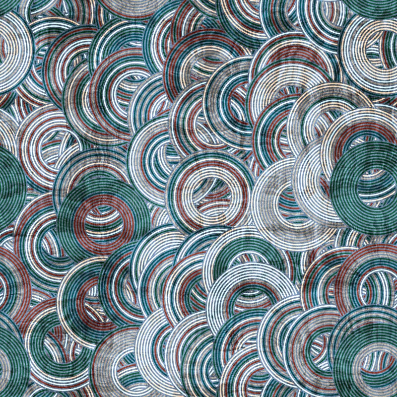 Seamless Concentric Circle in Retro Colors Surface Pattern Design for ...
