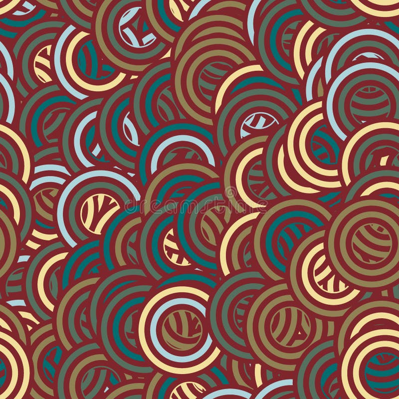 Seamless Concentric Circle in Retro Colors Surface Pattern Design for ...
