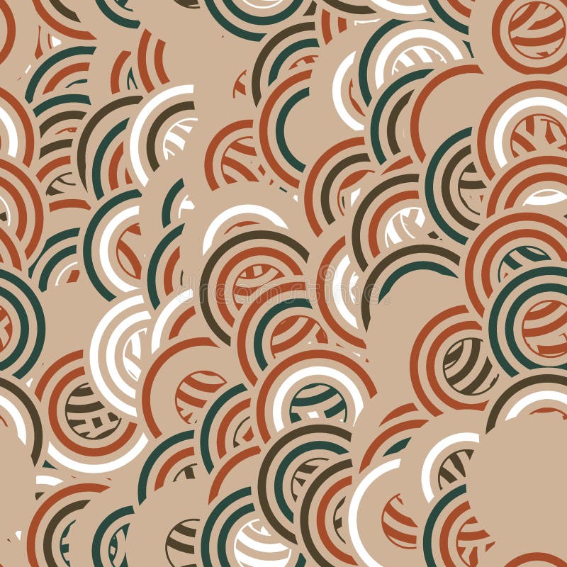 Seamless Concentric Circle in Retro Colors Surface Pattern Design for ...