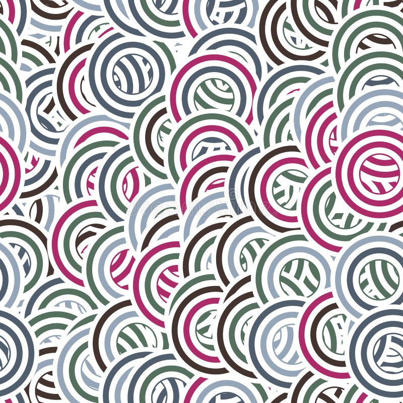 Seamless Concentric Circle in Retro Colors Surface Pattern Design for ...