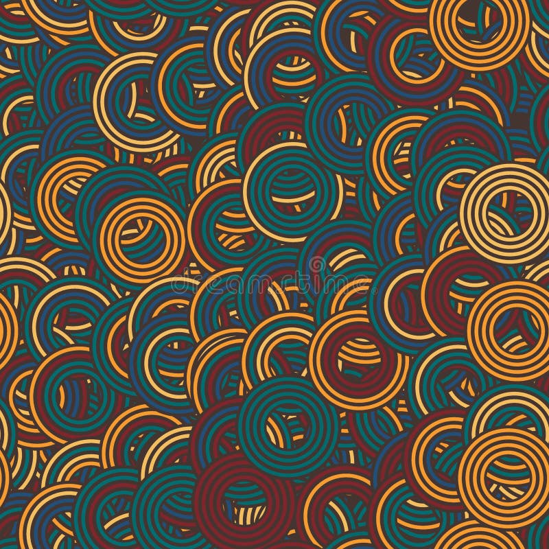 Seamless Concentric Circle in Retro Colors Surface Pattern Design for ...