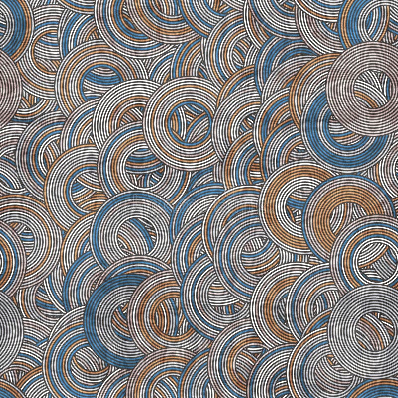 Seamless Concentric Circle in Retro Colors Surface Pattern Design for ...