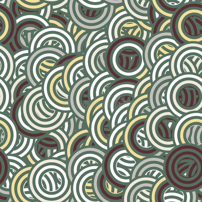 Seamless Concentric Circle in Retro Colors Surface Pattern Design for ...