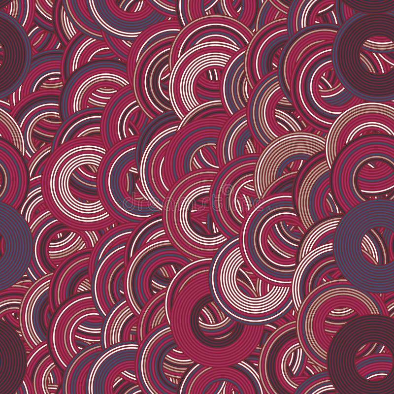 Seamless Concentric Circle in Retro Colors Surface Pattern Design for ...
