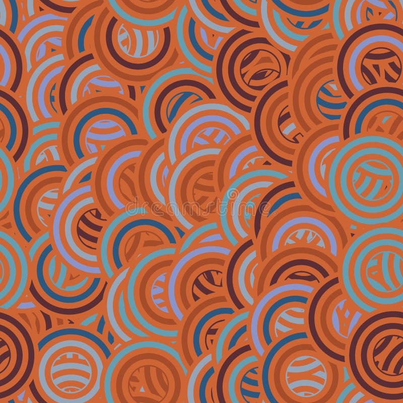 Seamless Concentric Circle in Retro Colors Surface Pattern Design for ...