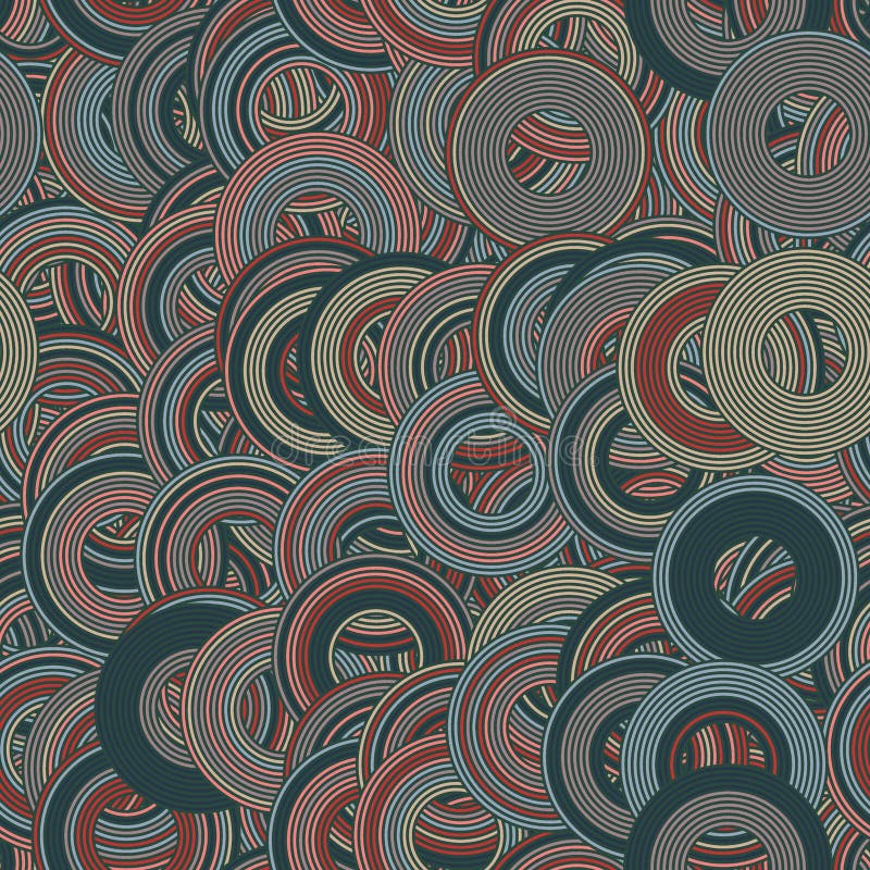 Seamless Concentric Circle in Retro Colors Surface Pattern Design for ...