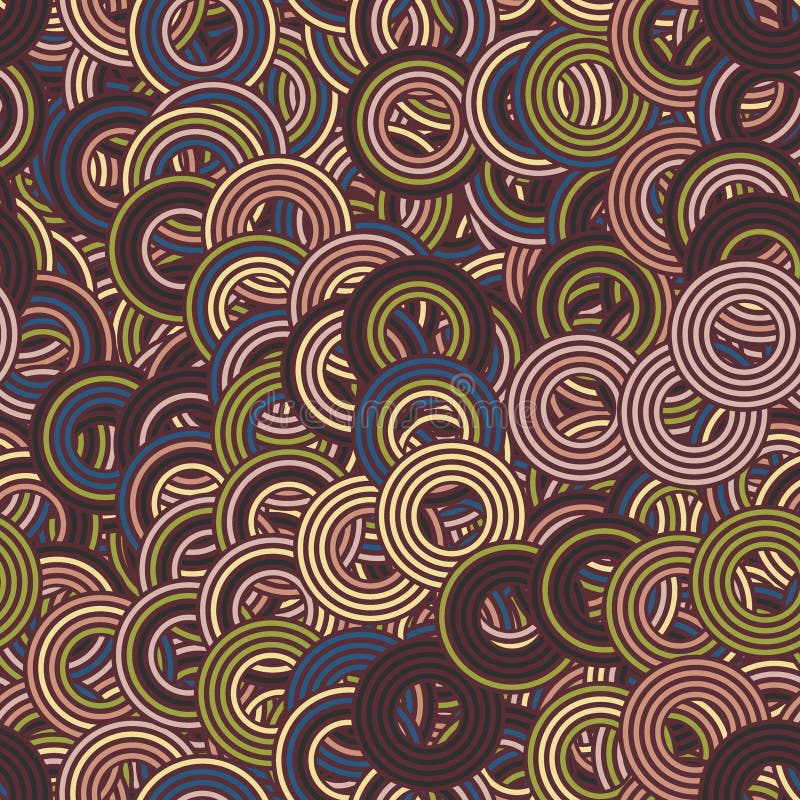 Seamless Concentric Circle in Retro Colors Surface Pattern Design for ...