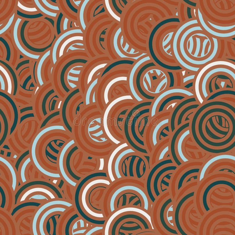 Seamless Concentric Circle in Retro Colors Surface Pattern Design for ...