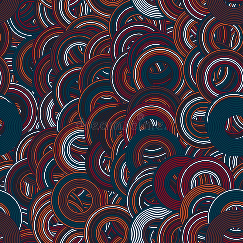 Seamless Concentric Circle in Retro Colors Surface Pattern Design for ...