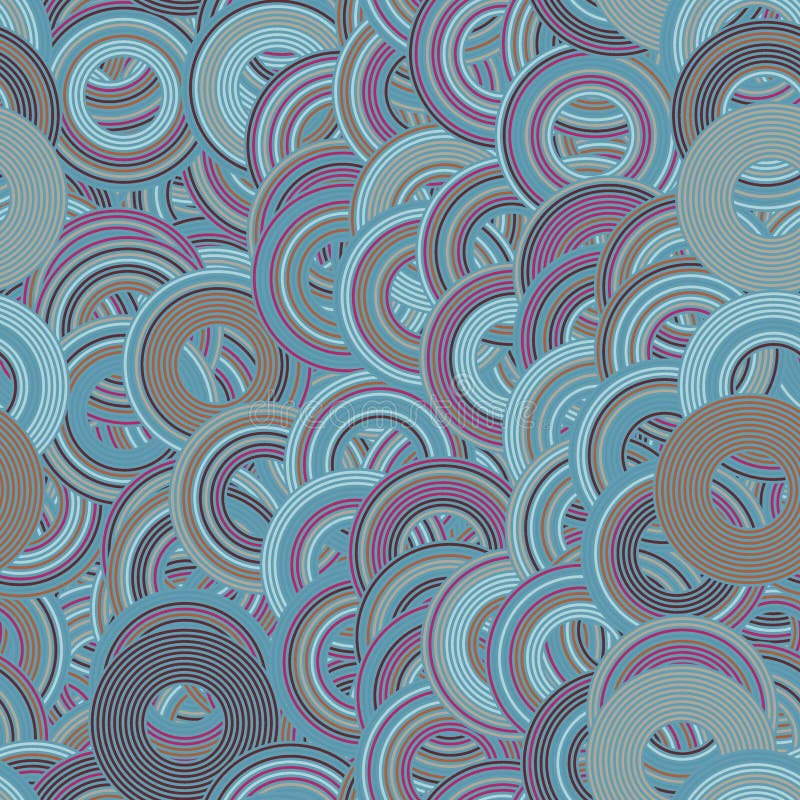 Seamless Concentric Circle in Retro Colors Surface Pattern Design for ...