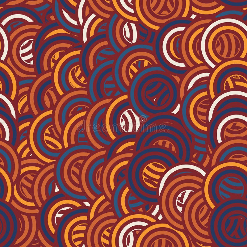 Seamless Concentric Circle in Retro Colors Surface Pattern Design for ...